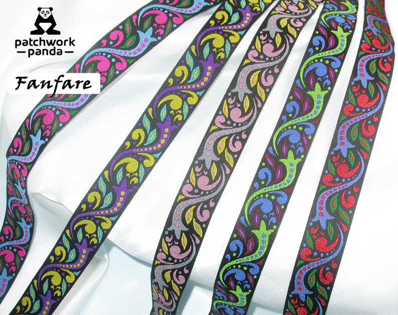Jacquard Ribbon 1 25mm Funky Fanfare Colors 3 Yards & - Etsy