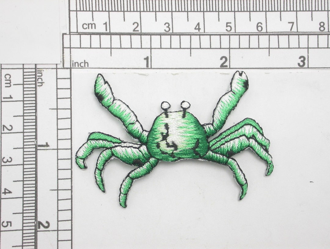 Green Crab Embroidered Iron on Patch: Applique (1 3/4" X 2 1/2") - Etsy