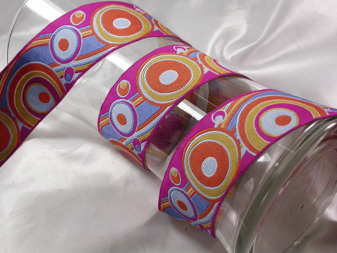 Jacquard Ribbon 1 9/16 Psychedelic Rings per Yard Hippie - Etsy
