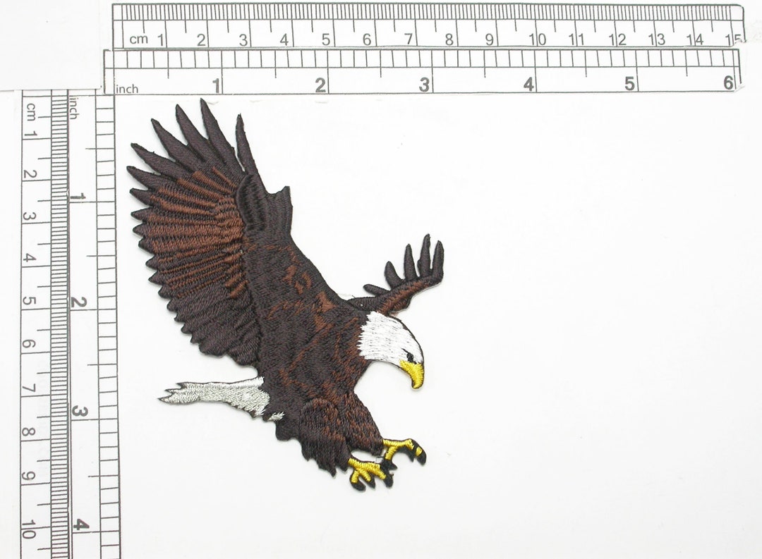 Bald Eagle American - Iron on Patch Applique Fully Embroidered Measures 3" X 4" 76mm X 102mm - Etsy