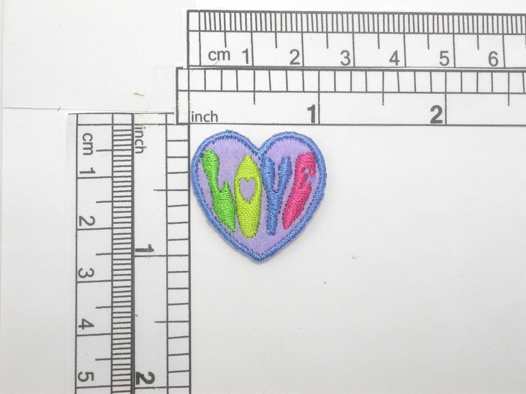 Love Heart Patch Embroidered Iron on Applique Measures 1 1/16" - Etsy