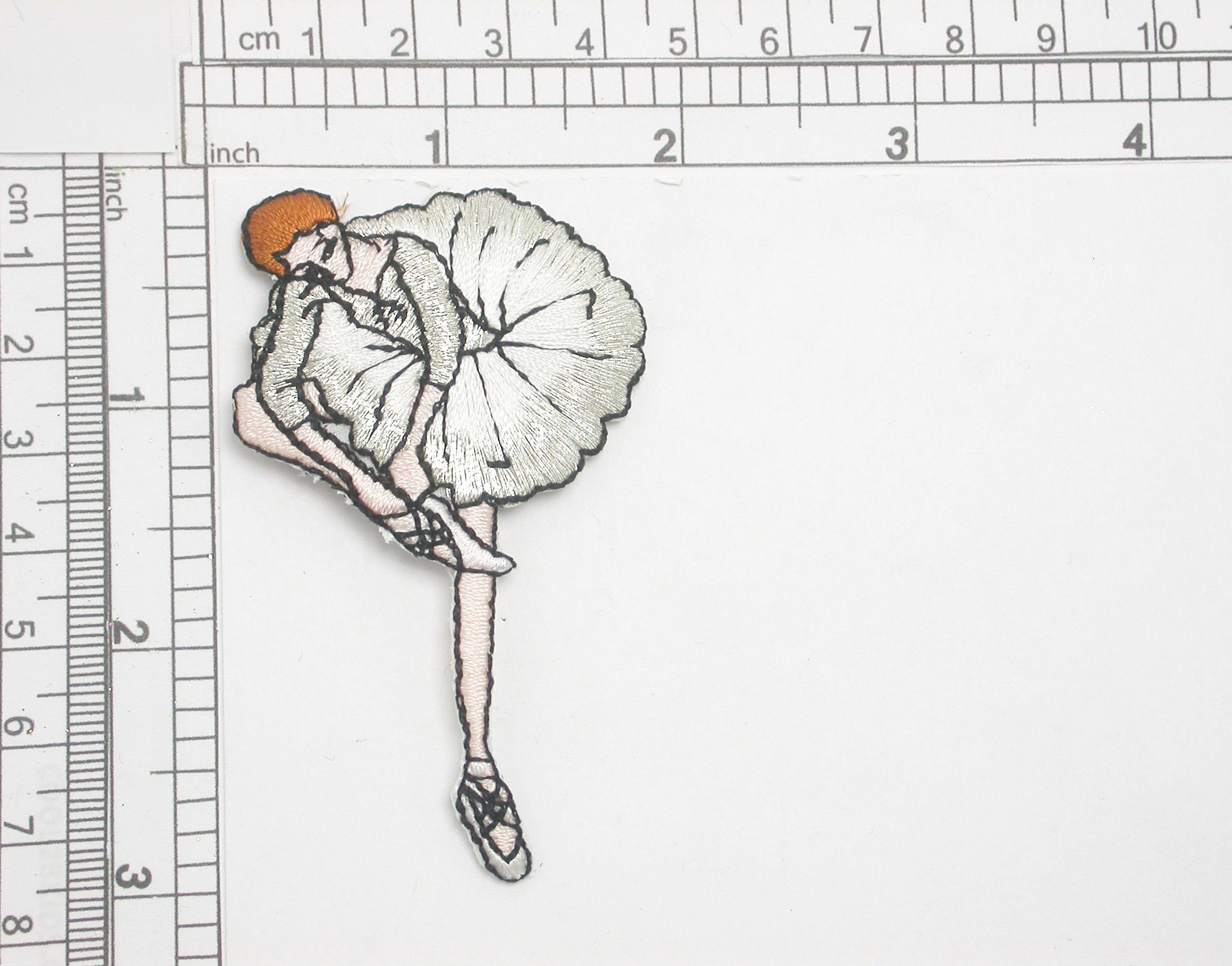 Ballerina Dancer Embroidered Iron on Patch, Metallic Thread Applique - Etsy