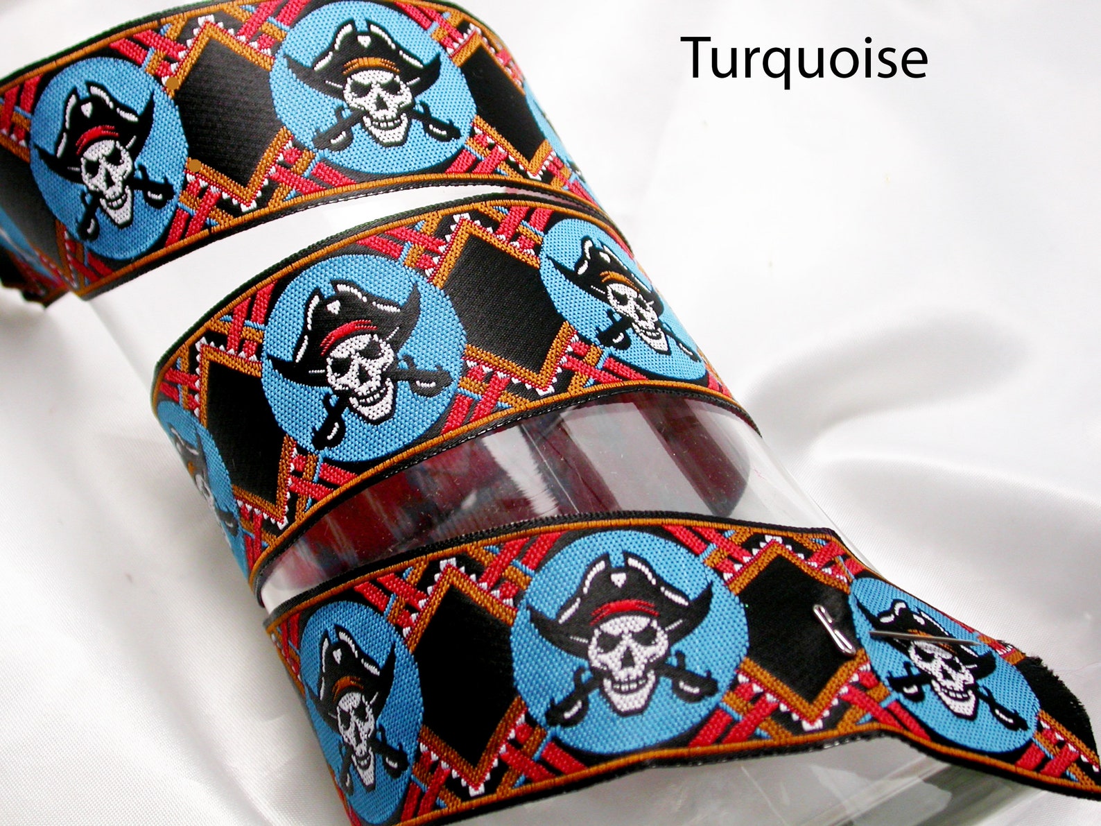 Jacquard Ribbon 1 1/2" (38MM) Pirates Choice of 5 Colors Polyester 3 ...