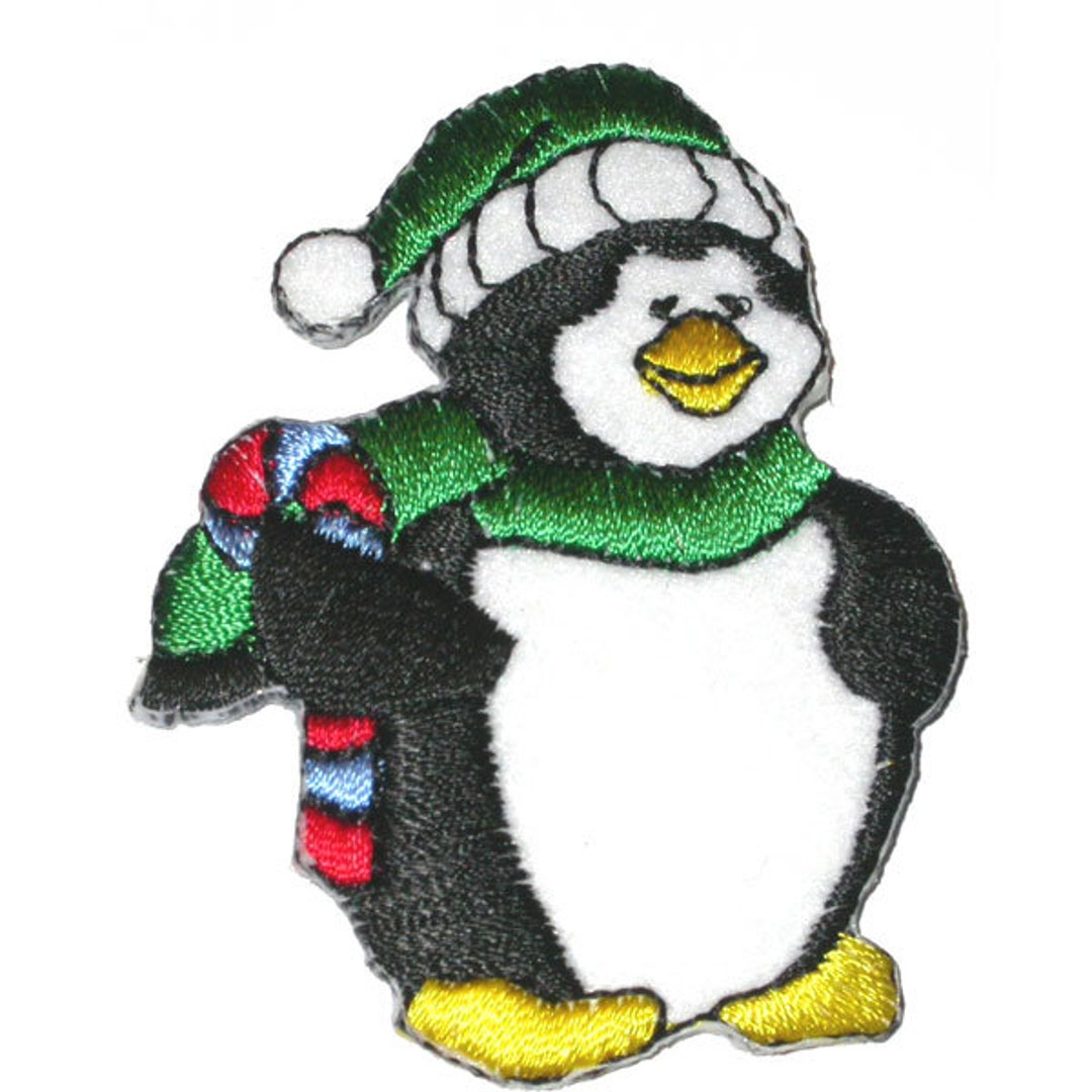Penguin Patch With Green Hat Iron on Applique Measures 2 1/2" High X 2 ...