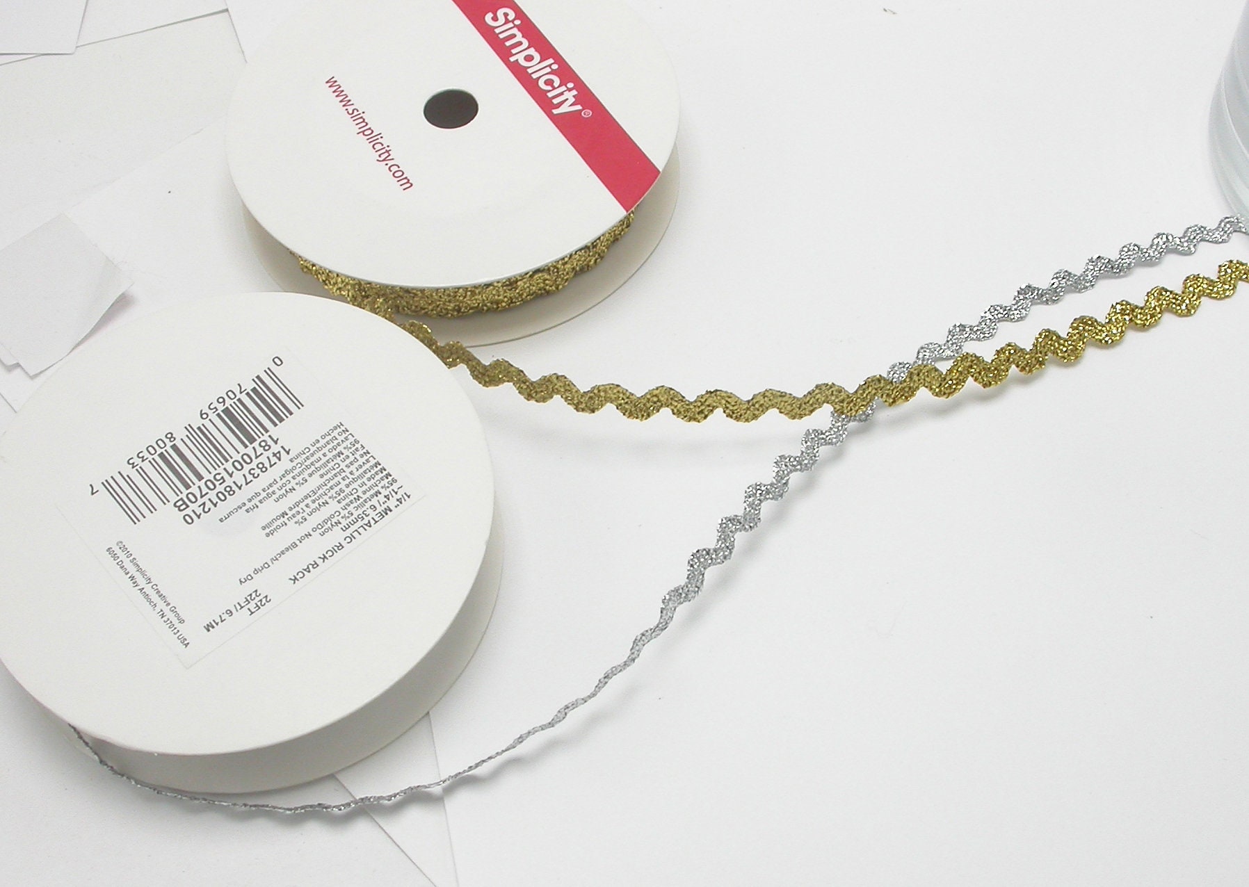 Ric Rac 1/4 6.35mm Metallic Gold or Silver 22 Ft Roll - Etsy