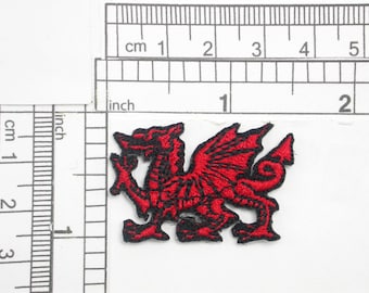 Welsh Dragon Embroidered Iron on Patch Applique | Etsy