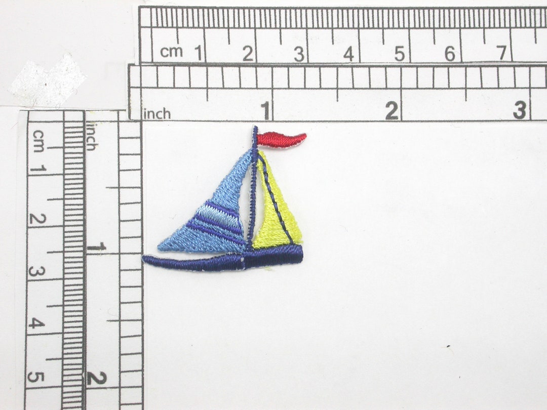 Embroidered Sailboat Iron on Patch, Yacht Applique - Etsy