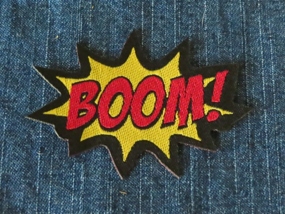 Boom Cartoon Patch Comic Style Punch Word Iron on Woven | Etsy
