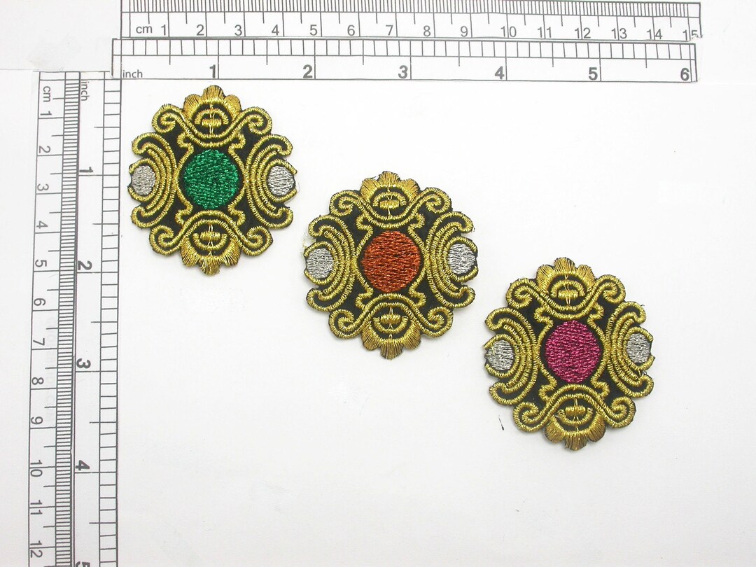 Decorative Metallic Scroll Patch Applique Iron on - Set of 3 - Etsy