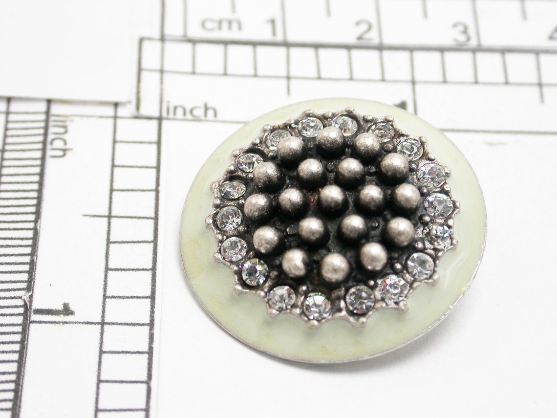 Button Enamel and Crystals Metal Button Shank 30mm High End - Etsy