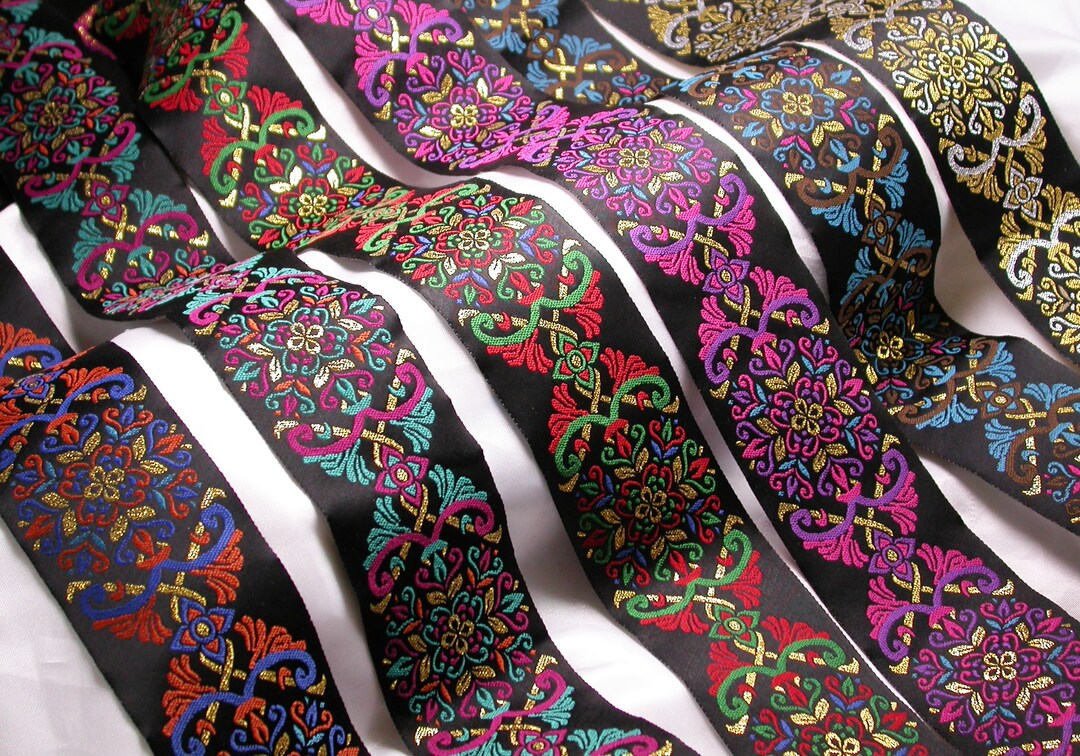 Regal Plume Jacquard Ribbon 2" (50mm) 6 Color Options 1 Yard & Up - Etsy