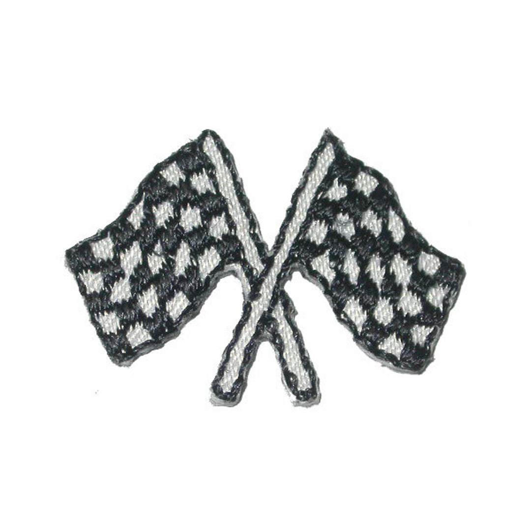 3 X Mini Checkered Flag Iron Embroidered Appliques 11/16" X 1" - Etsy