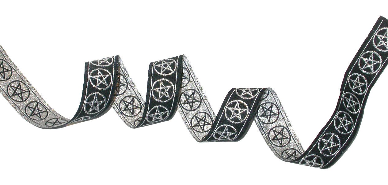 Pentacle Wiccan Jacquard Ribbon 1" Metallic *colors* 3 Yards & Up - Etsy