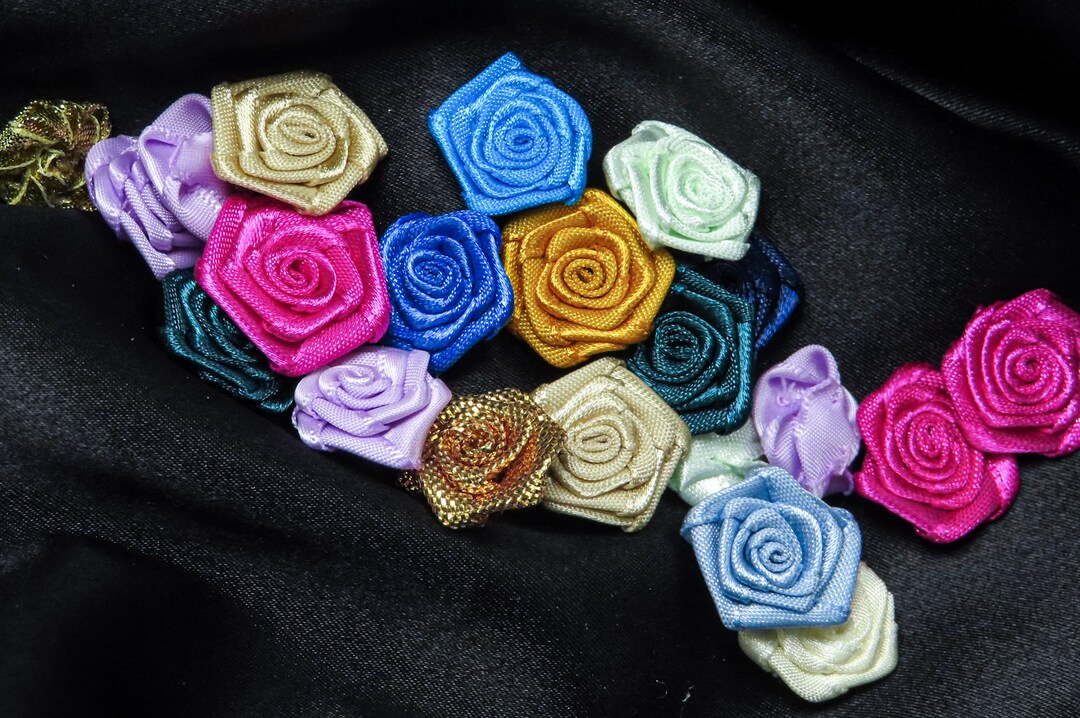 Ribbon Rose Flat No Leaf 3/4" (19mm) 24 Piece Pack Color Choices - Etsy