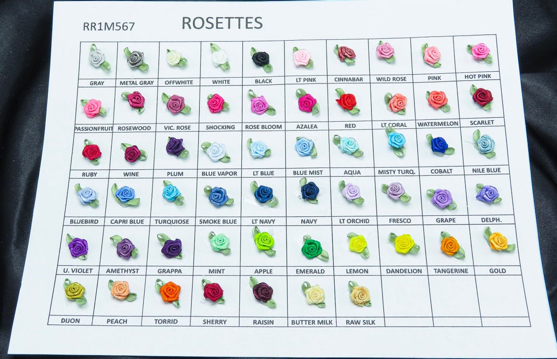 Mini Ribbon Roses With Leaf 3/8 10mm X 5/8 - Etsy