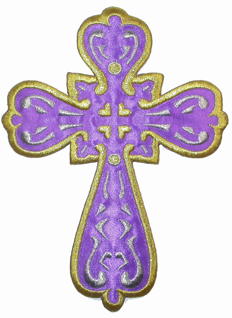 Cross Iron on Patch Embroidered Applique Sacred Heart 2 - Etsy