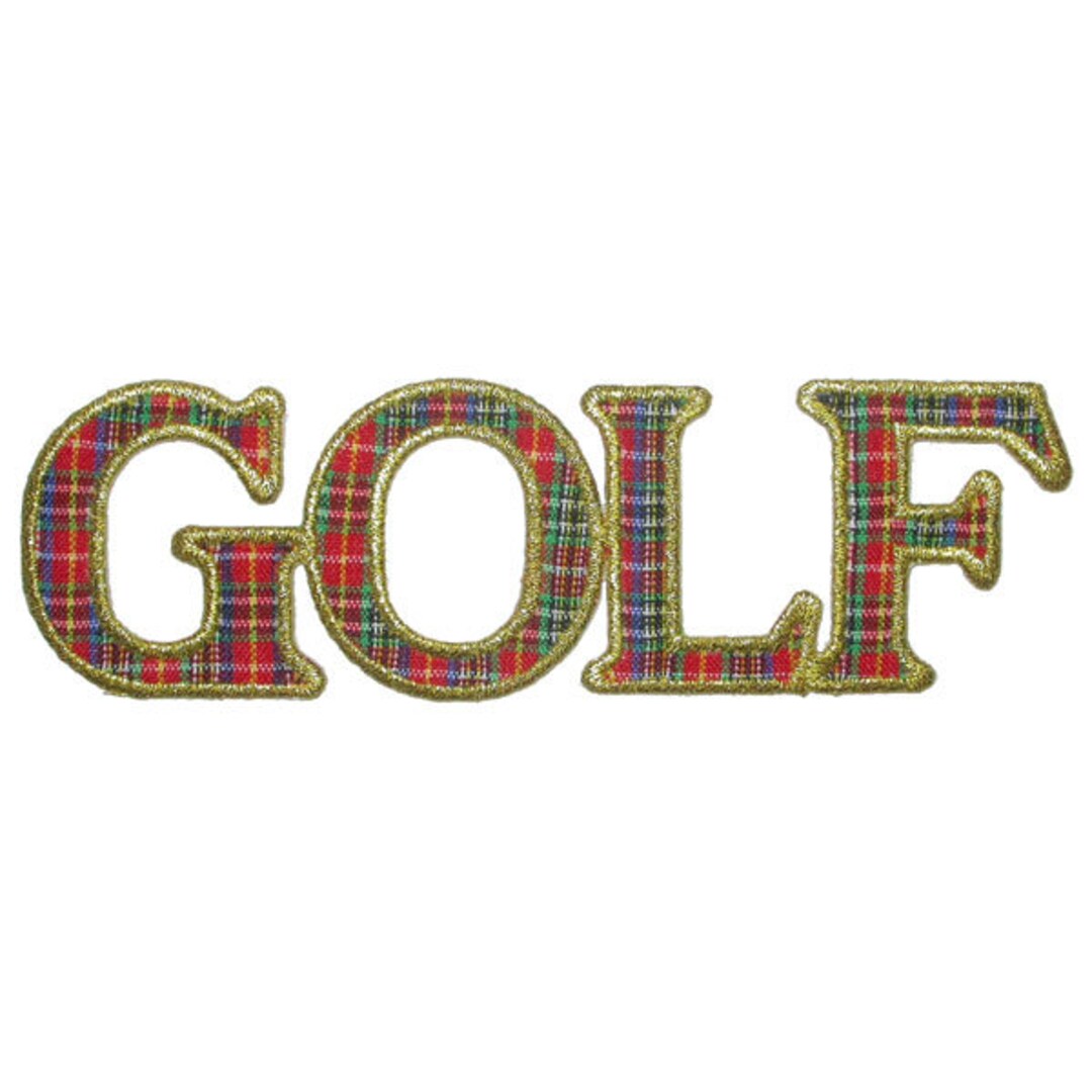 Golf Plaid Tartan Iron on Applique Measures 6 3/8" Across X 1 7/8" Tall ...