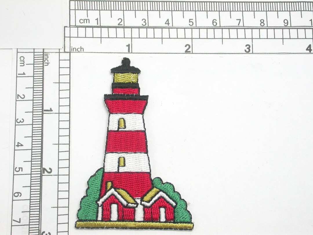 Lighthouse Embroidered Iron on Patch Applique Fully Embroidered ...