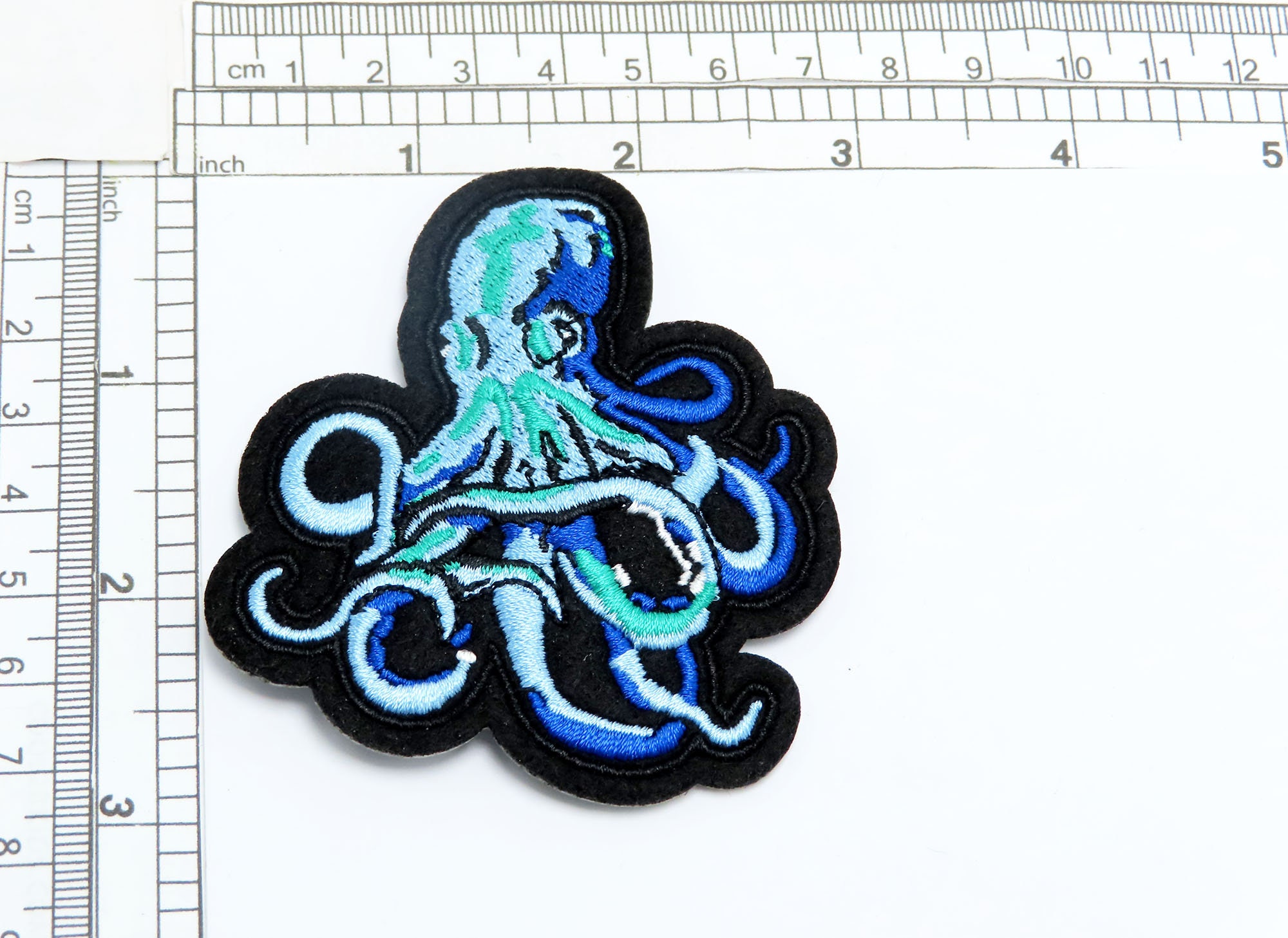 Octopus Patch Embroidered Iron on Applique 2 3/4" X 3" (70mm X 76mm ...