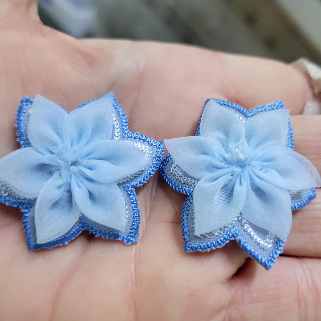 2 X Blue Organdy Flower Spray Iron on Patch Applique 1 3/4" - Etsy
