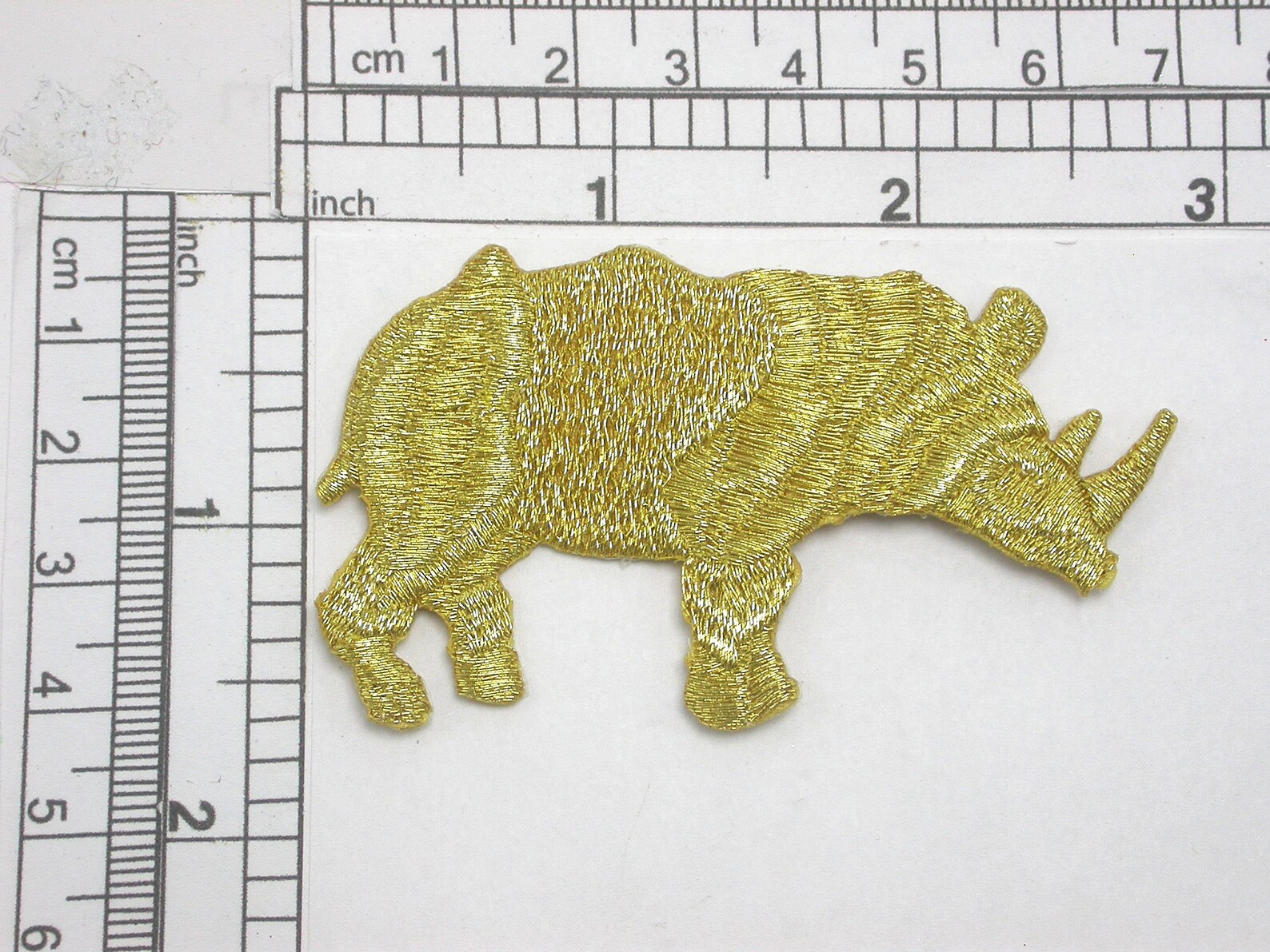 Metallic Gold Rhino Patch, Embroidered Iron on Applique - Etsy