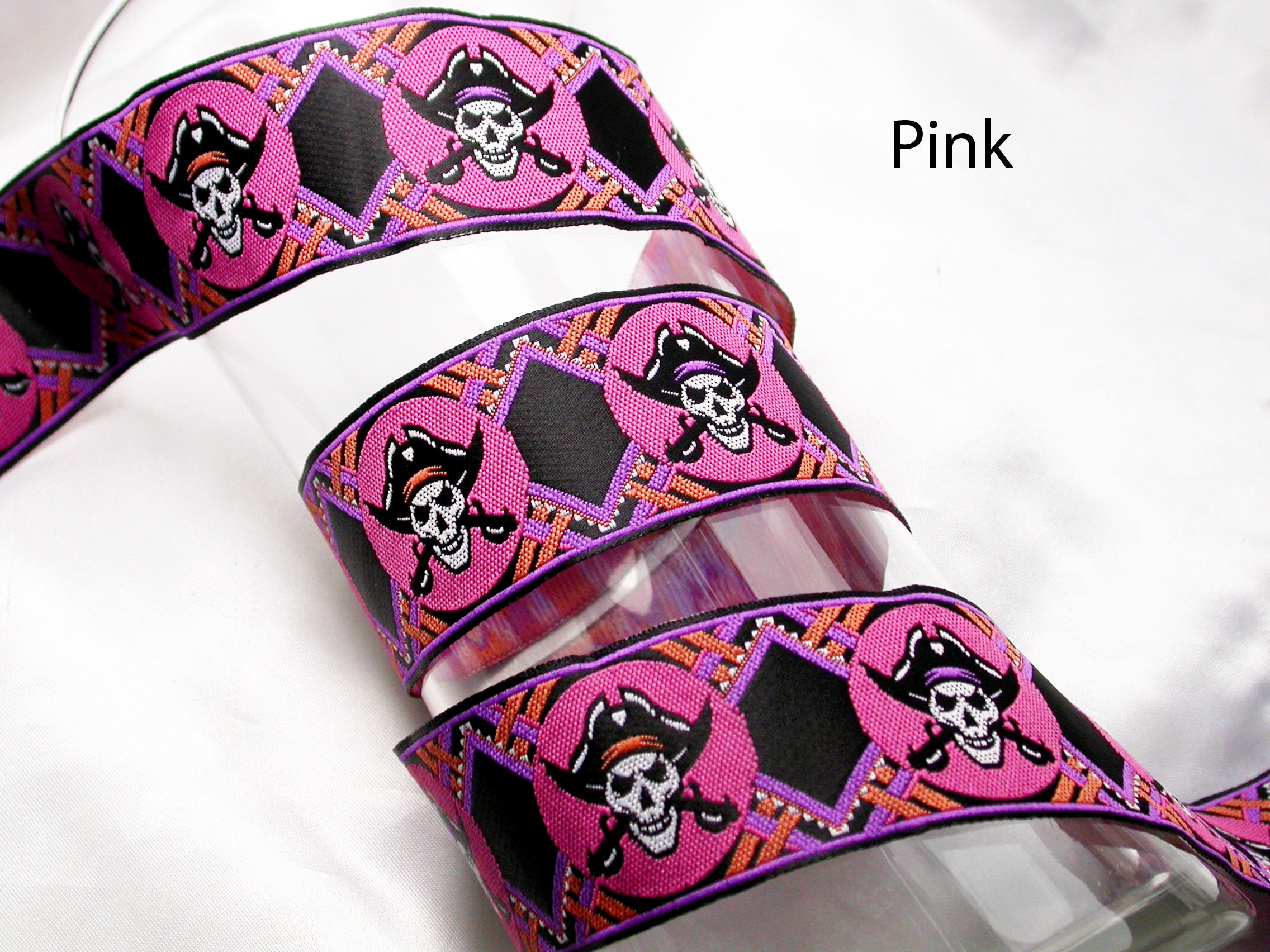 Jacquard Ribbon 1 1/2" (38MM) Pirates Choice of 5 Colors Polyester 3 ...