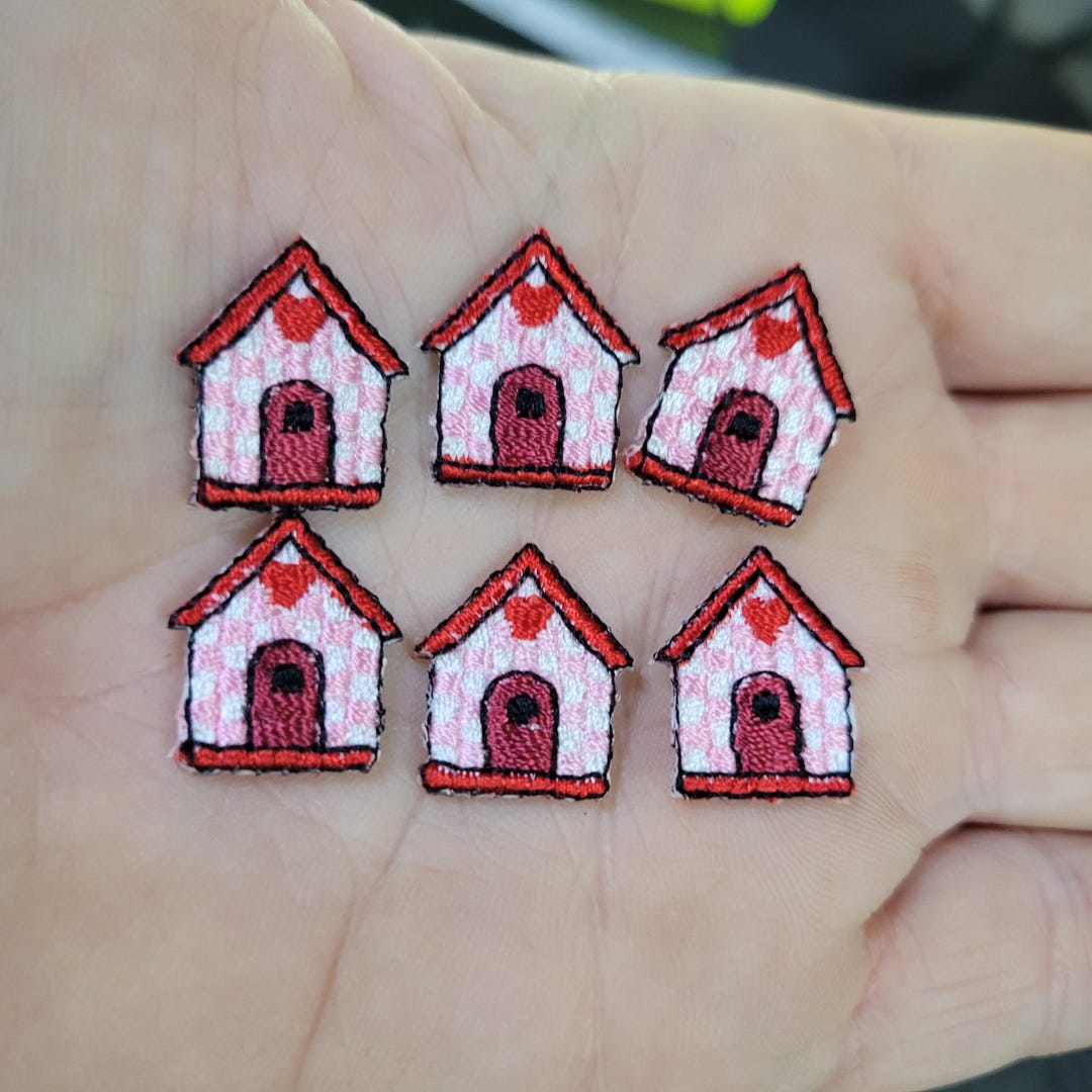6 Mini Bird House Nesting Box Iron on Applique Embroidered 3/4" X 5/8 ...