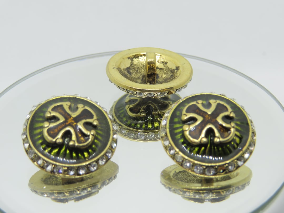 Designer Button Celtic Cross Metal Button 22.4mm Gold Color Shank - Etsy