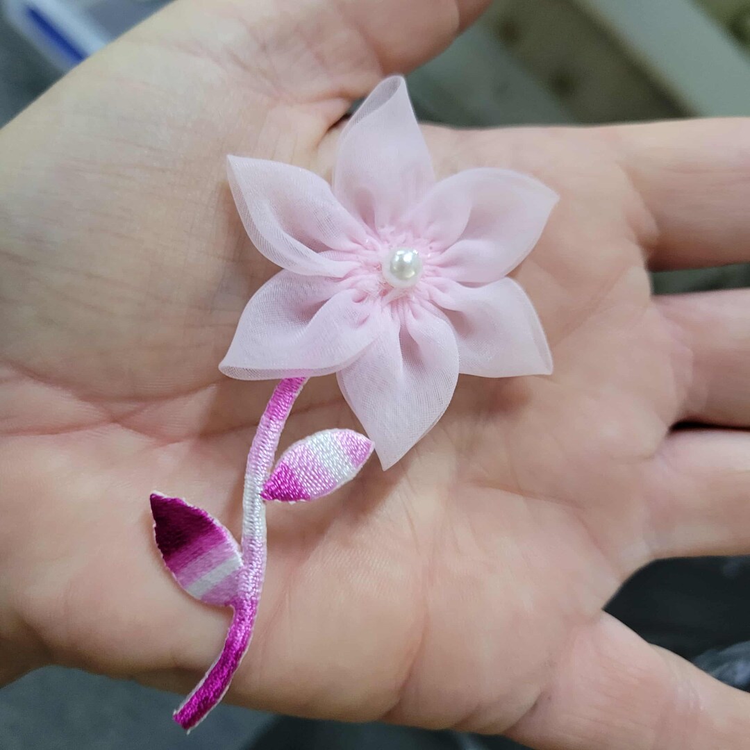 Pink Organdy Flower Spray Iron on Patch Applique 2" X 3 1/2" - Etsy