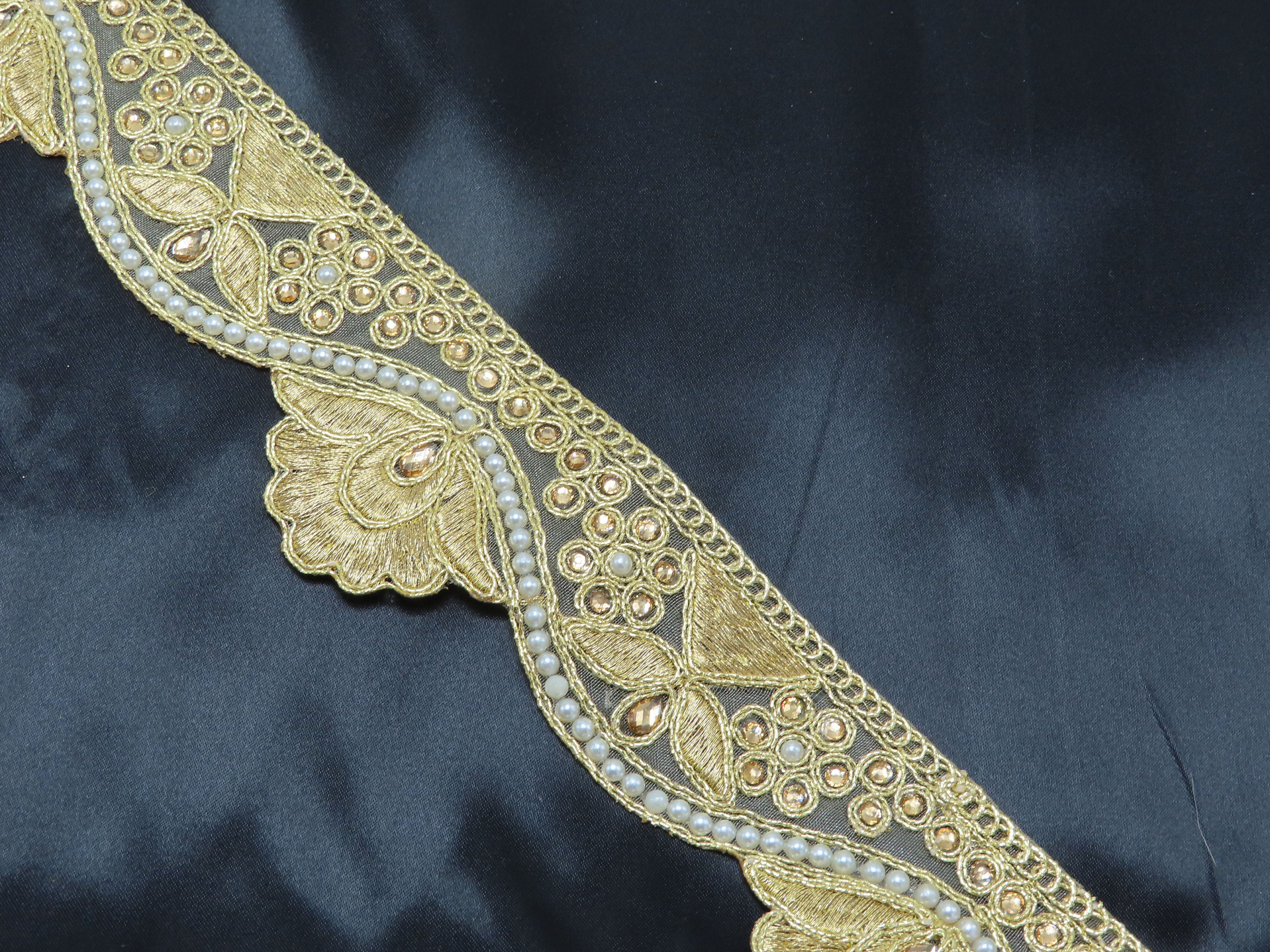 Beaded Border Embroidered 2 3/8 60mm Silver or Gold - Etsy