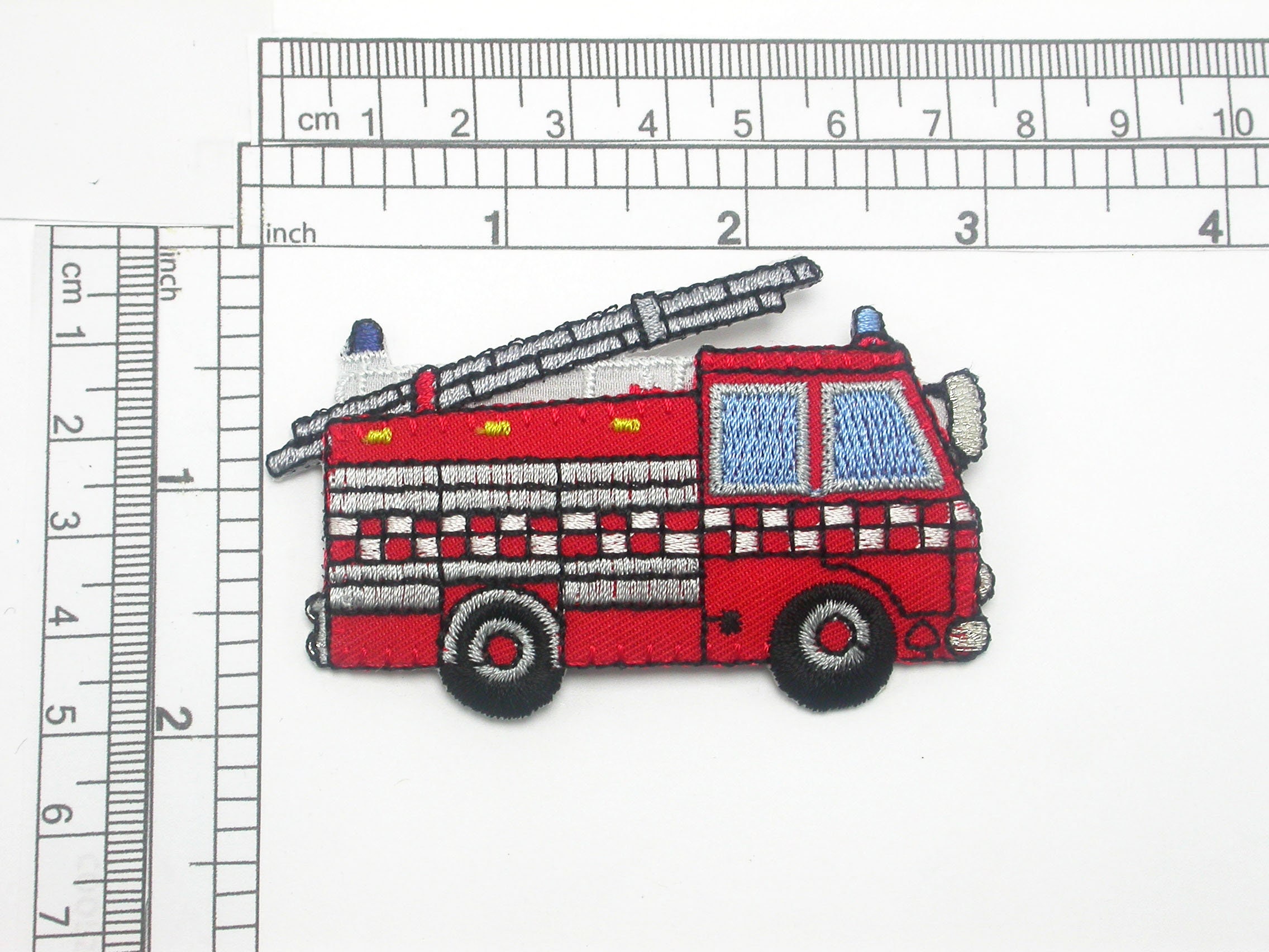 Fire Truck Patch Iron on Embroidered Applique 3 - Etsy