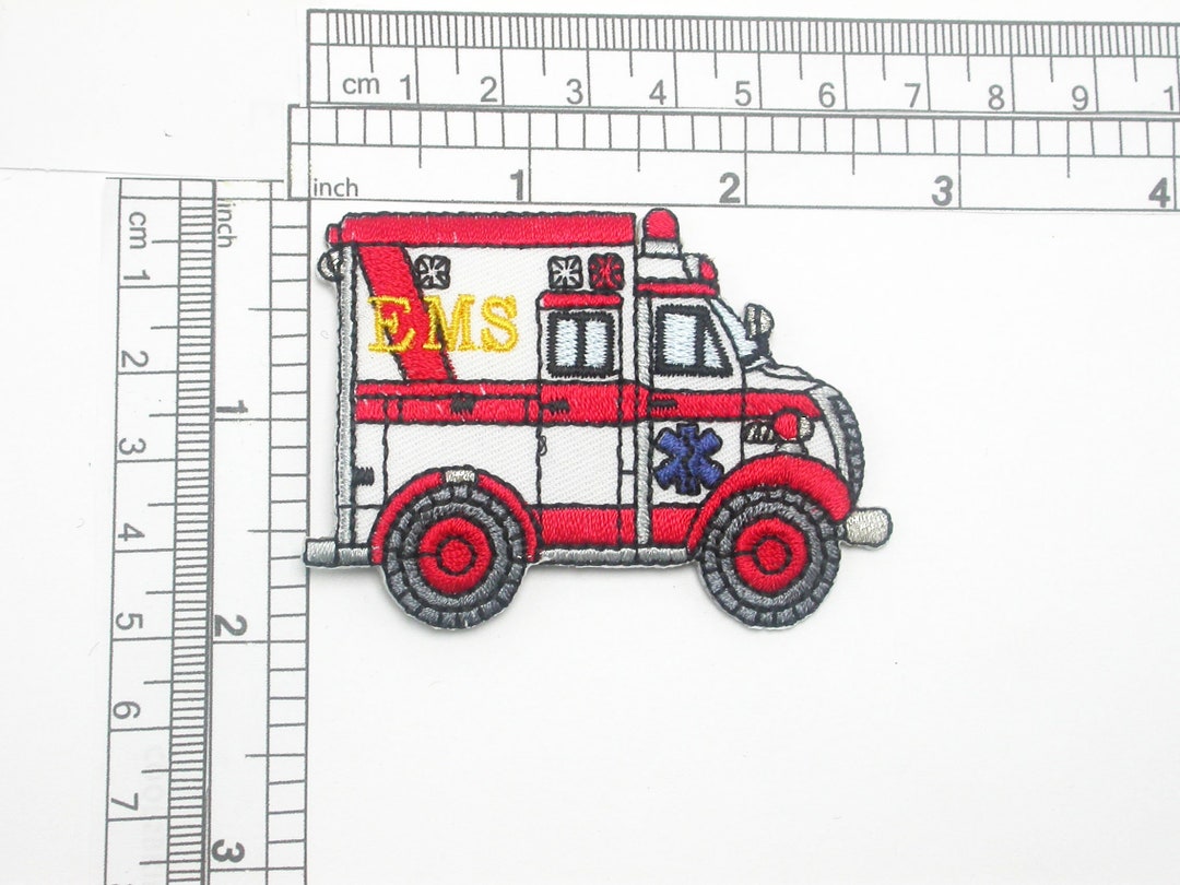 EMS Paramedic Ambulance Iron on Patch Applique Measures 2 3/4" Across X ...