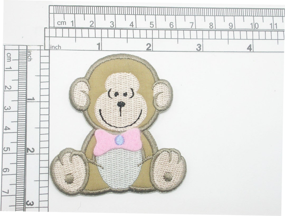 Monkey Embroidered Applique Patch - Iron On, Nursery Decor - Etsy