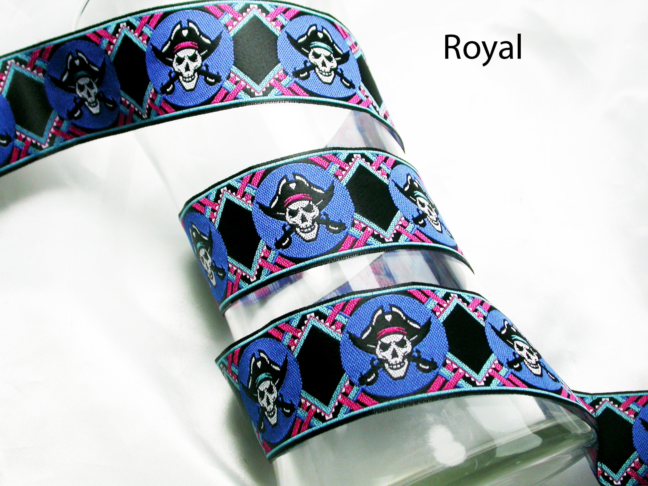 Jacquard Ribbon 1 1/2 38MM Pirates Choice of 5 Colors | Etsy