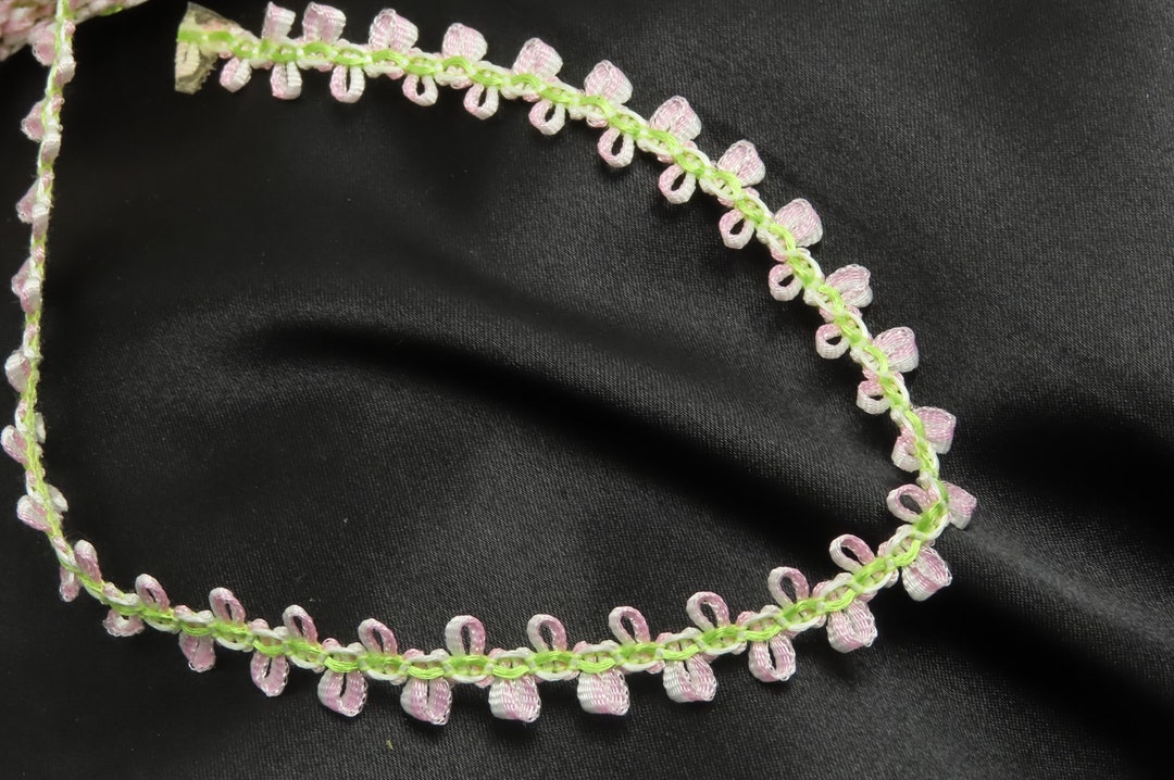 Loop Picot Braid 7/16" 11mm Pink & Green 6 Yards - Etsy