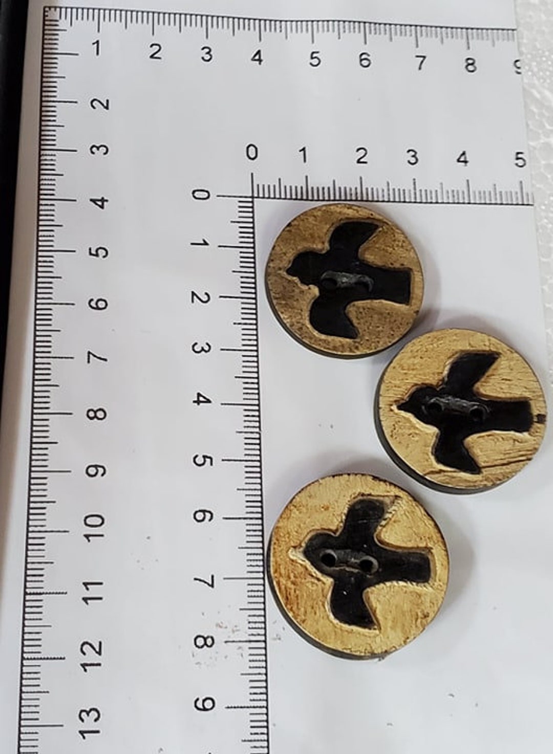 3 X Raven Button 13/16" (21mm) 2 Hole Drilled - Etsy