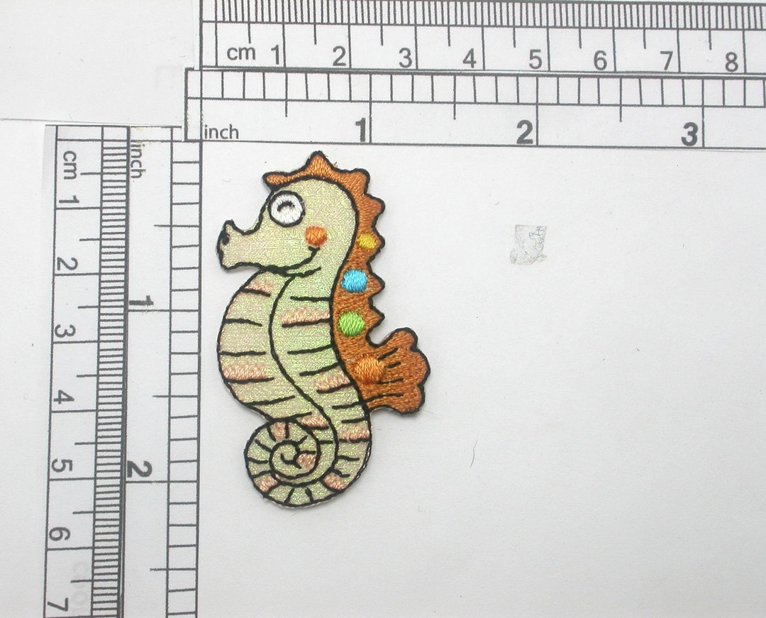 Seahorse Patch Iron on Sparkle Embroidered Applique - Etsy