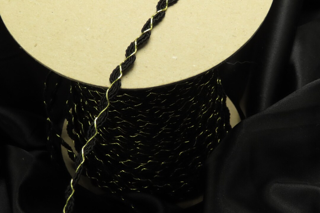 Black & Metallic Gold Rick Rack Braid, 5 Yards Sewing Trim - Etsy