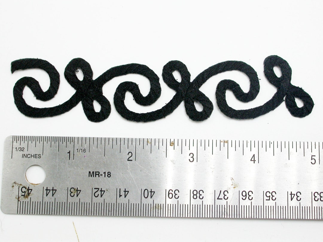 Black Rope Effect Swirl Strip 5" X 1" - Iron on Patch Applique - Etsy