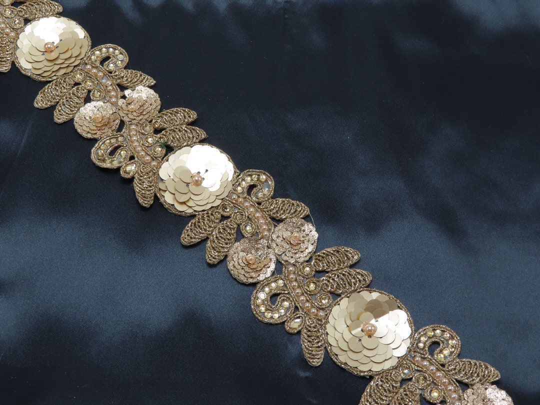 Beaded Sari Saree Bollywood Border Embroidered 2 3/8" (60.3mm) Copper ...