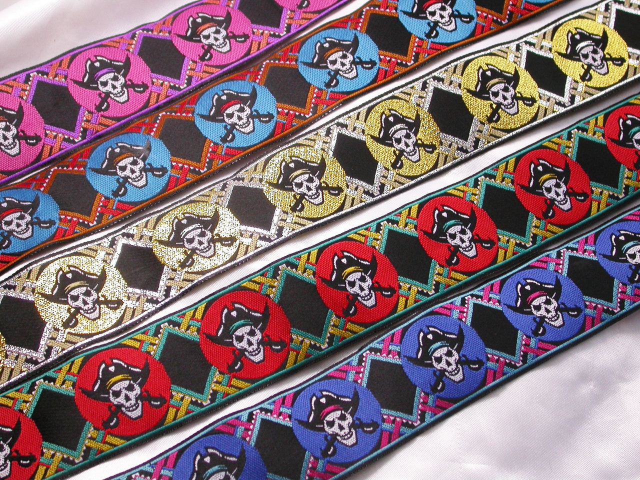 Jacquard Ribbon 1 1/2" (38MM) Pirates Choice of 5 Colors Polyester 3 ...