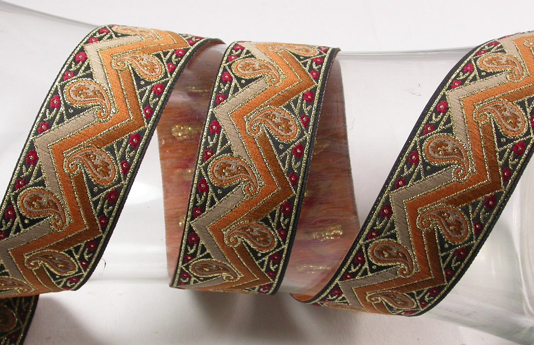 Paisley Zig Zag Jacquard Ribbon 1 1/4" (31.75mm) per Yard - Etsy