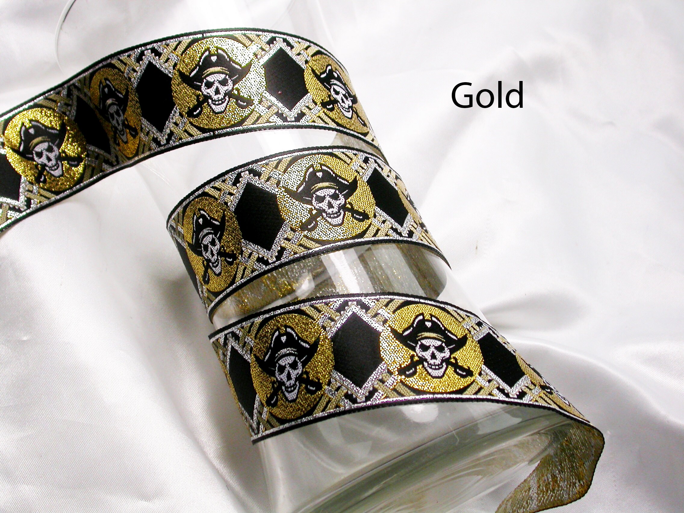 Jacquard Ribbon 1 1/2 38MM Pirates Choice of 5 Colors | Etsy