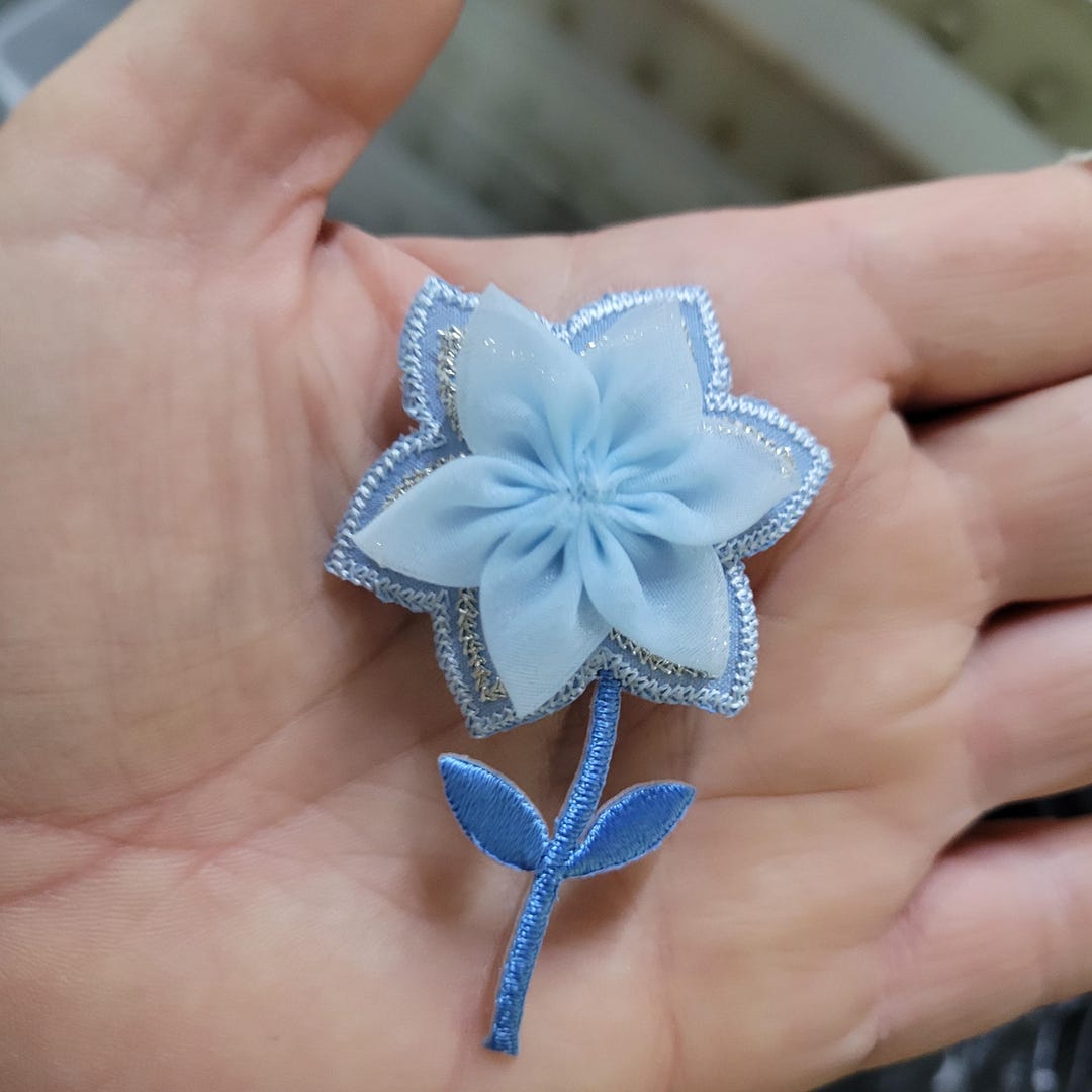 Blue Organdy Flower Spray Iron on Patch Applique 1 3/4" X 2 3/4" - Etsy