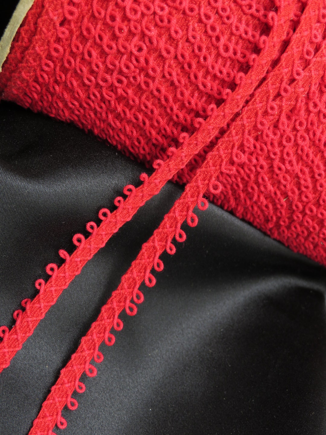 Mini Looped Picot Edge Braid 5/16" 9mm Red 4 1/2 Yard Remnant - Etsy