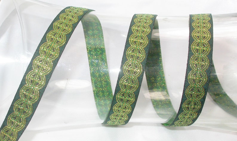 Jacquard Ribbon 1 25mm Metallic Norse Viking Nordic | Etsy