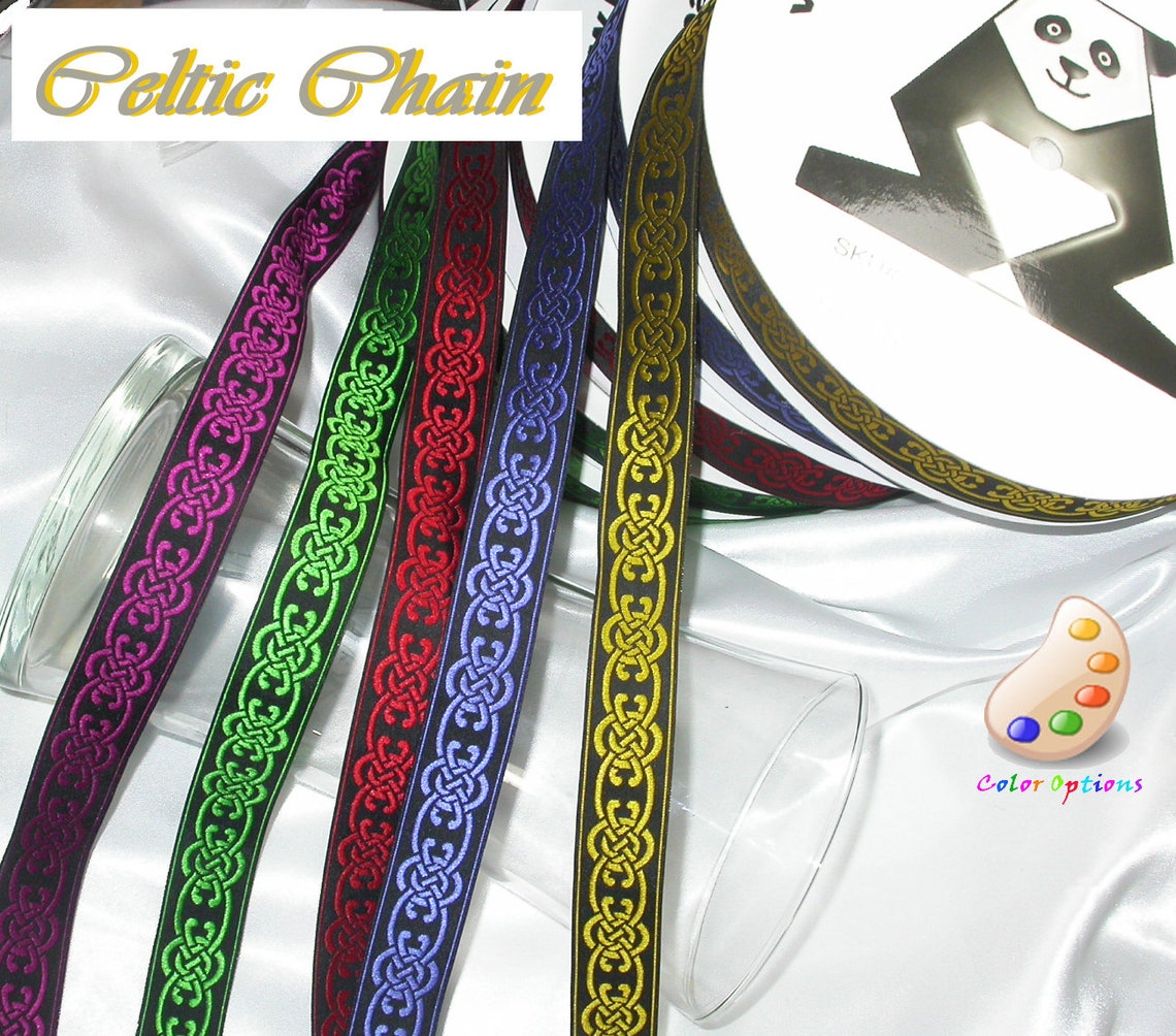 Celtic Chain Ribbon 7/8 22MM Design 5 yards 8 | Etsy