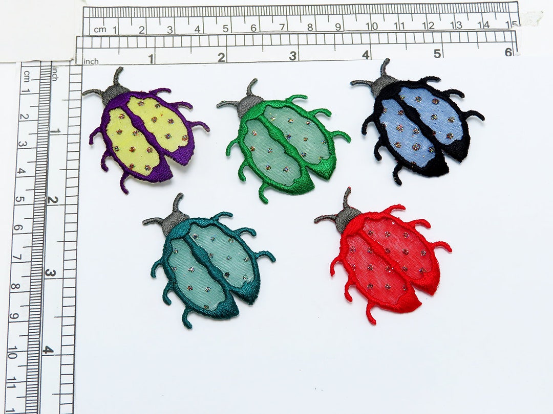 Ladybug Sheer Patch Glitter Wing Iron on Embroidered Applique - Etsy