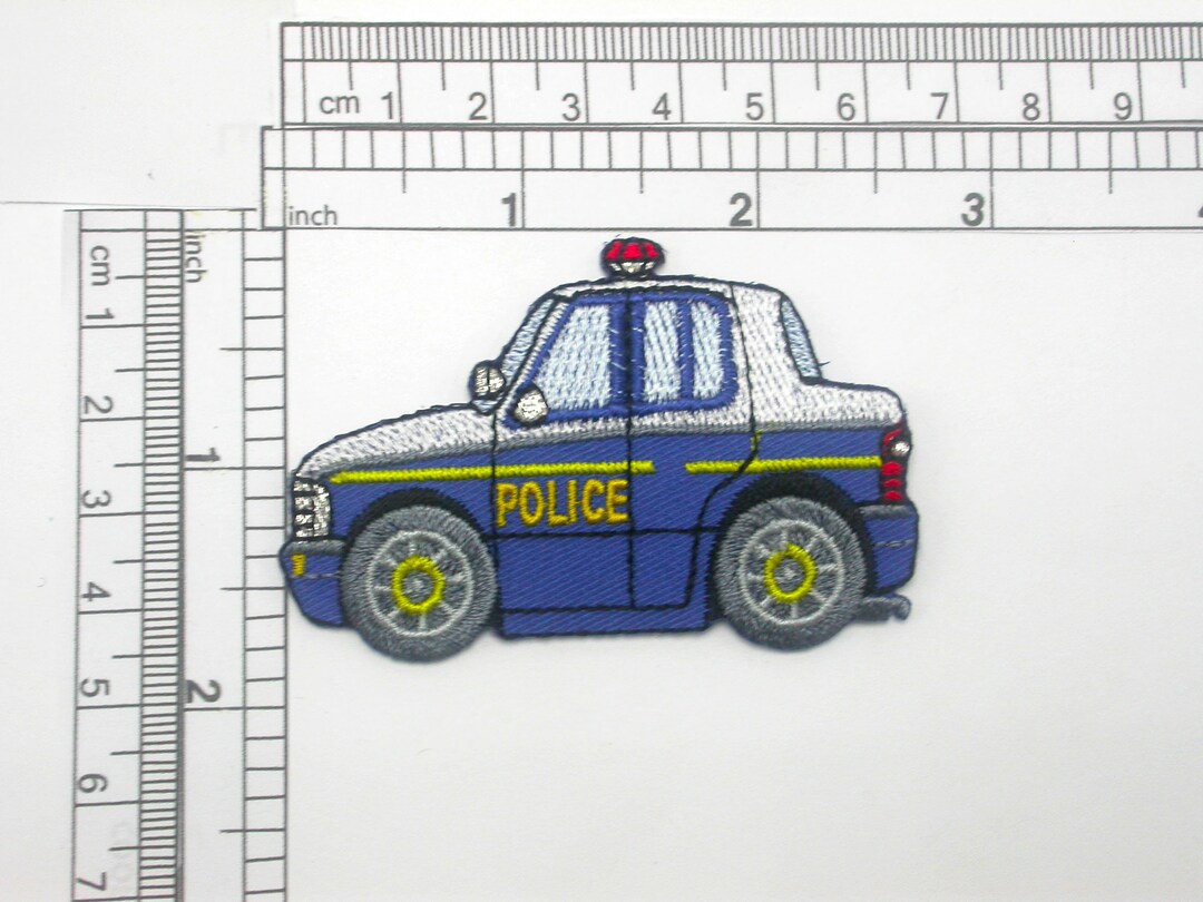 Police Car Patch Iron on Embroidered Applique - Etsy