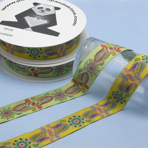Paisley Mandala Jacquard Ribbon 1 1/2" 38mm *colors* per Yard - Etsy